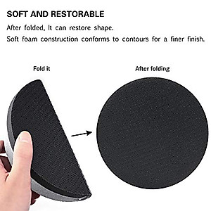 POLIWELL 6 Inch (150mm) Interface Pad Hook and Loop Soft Sponge Cushion Buffing Pads, 2 Pack