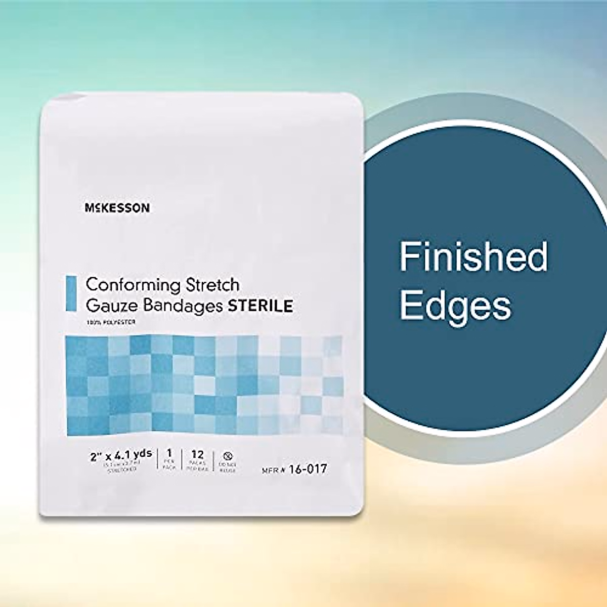 McKesson Conforming Stretch Gauze Bandages, Sterile, 2 in x 4 1/10 yd, 12 Count