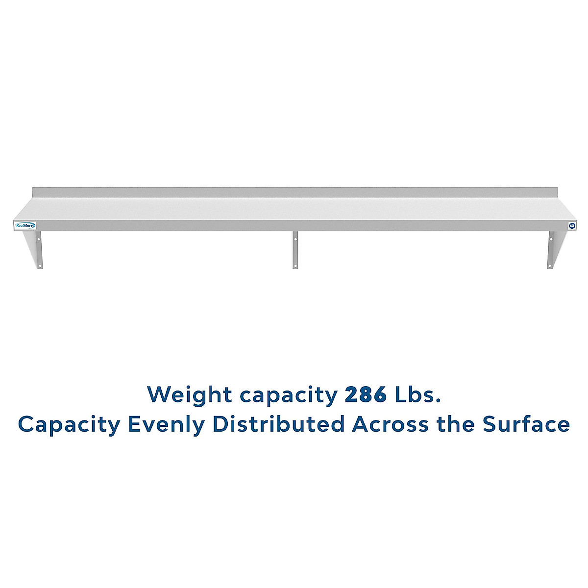 KoolMore NSF Stainless Steel Wall Mount Shelf - Industrial Grade Metal Shelving for Commercial Restaurant Kitchens 12 x 72