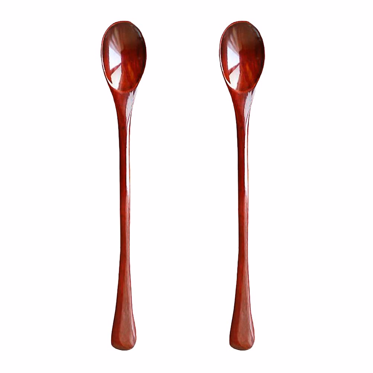 DOITOOL 2pcs Wooden Honey Spoons Long Tea Spoons Natural Wood Honey Stirring Spoon Coffee Cocktail Stirrer Spoons Swizzle Sticks Jam Spoon for Home Kitchen