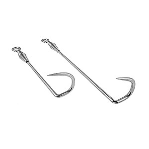 AJinTeby Food Flipper Hooks, Stainless Steel BBQ Turner Hooks Flips Meat Steak or Fish - 18-inch and 14-inch Meat Hooks Flipper