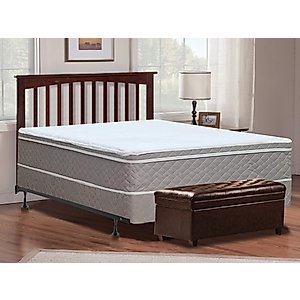 Mayton 10-InchMedium Plush Eurotop Pillowtop Innerspring Mattress And 8" Wood Boxspring/Foundation Set, With Frame Queen Size
