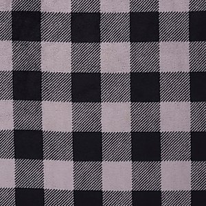 Mook Fabrics Fleece Flannel Buffalo Plaid, Grey Cut by The Yard