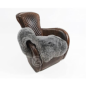 Sunshine Cowhides Genuine Natural Sheepskin Rug Grey 2 x 3 ft. Soft Premium Quality Bedside Rug Chair Seat Cover Rug Throw