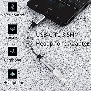 Glotao USB C to 3.5mm Adapter for Samsung S21 Ultra, Galaxy S20 Headphone Adapter USB C to Aux Audio Dongle Cable Cord for Galaxy S20 Note 20 Ultra S20+ Note 10+, Google Pixel 5 4 3 XL