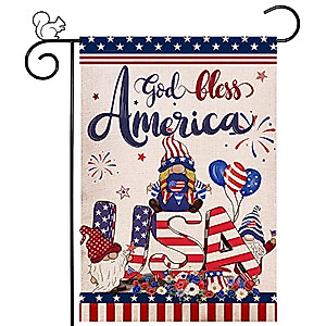 American Garden Flag 12x18 Inch Double Sided 4th of July Day Independence Day USA Mini Garden Yard Flags for Holiday Outdoor Decorations
