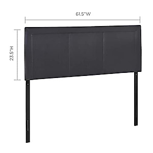 Modway Isabella Faux Leather Upholstered Queen Headboard in Black
