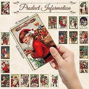80 Pcs Vintage Christmas Postcards Christmas Postcard 4 x 6 Santa and Christmas Reprint Antique Postcard Set Retro Christmas Cards Blank Christmas Postcards for Friends Relatives, 20 Designs
