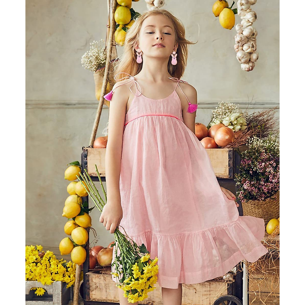 Easter Earrings Beaded Easter Bunny Earrings for Women Handmade Cute Rabbit Drop Dangle Earrings Spring Holiday Jewelry Gifts (Pink)