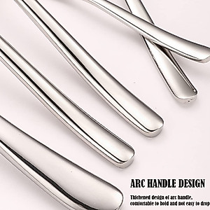 Siaiqiang Large Round Soup Spoons,4 pack Premium 18/8 Stainless Steel Korean Spoons with Long Handles,7.9''Long Tablespoon,Asian Soup Spoon Serves of coffee,desserts,salads(Silver)