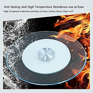 CURIND 24-47 inch Glass Turntable for Table Clear Lazy Susan Round Table Service Tray, Heavy Duty Non-Skid, for Kitchen, Restaurant, Dining Table, Easy to Use,120cm/47.2in