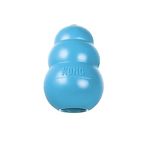 KONG Puppy - Natural Teething Rubber Chew Toy for Dogs - Stuffable Dog Toy for Extended Playtime - Chew & Fetch Toy for Puppies - for Small Puppies - Blue
