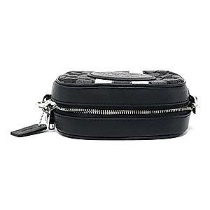 Coach Women's Mini Dempsey Camera Bag In Signature Jacquard With Stripe And Coach Patch (Silver/Black Smoke Black Multi)