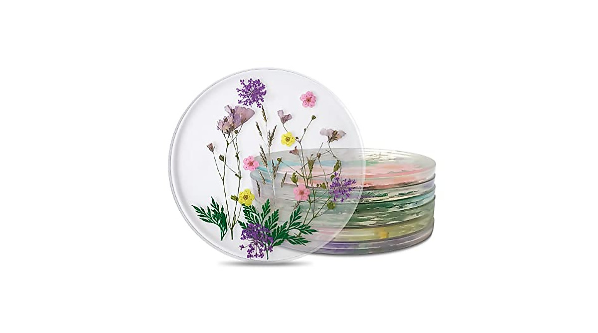 Flower Epoxy Resin Coasters Set - Protect & Decorate in Style