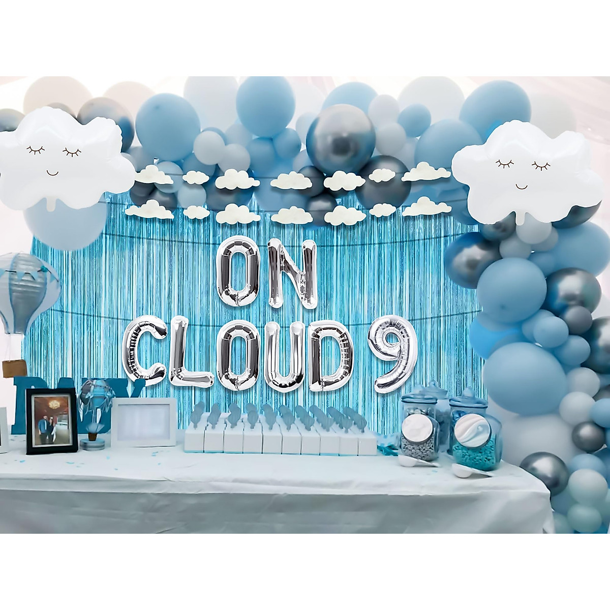 LaVenty Luxury Sliver On Cloud 9 Balloons On Cloud 9 Birthday Decoration 9 Birthday Decoration Nine Years Old Birthday Balloon On Cloud 9 Party Supplies Cloud Balloon