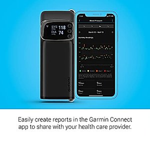 Garmin Index™ BPM, Smart Blood Pressure Monitor, FDA-Cleared Medical Device, Easy-to-Use with Built-in Display