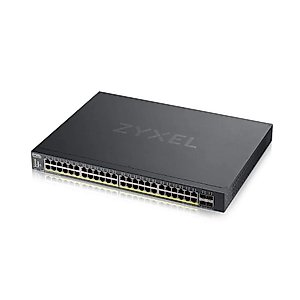 ZYXEL 52-Port PoE Switch Gigabit Ethernet Smart (XGS1930-52HPV2) - Managed, with 48x PoE+ @ 375W, 4x 10G SFP+, Optional Nebula Cloud Management, Rackmount, Limited Lifetime Protection