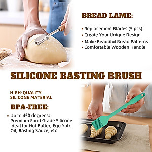 Silicone Banneton Bread Proofing Baskets - 9” Round & 10” Oval, Complete Foldable Sourdough Baking Set with Tools, Heat Resistant, Non-Stick, Easy Clean, Sourdough Bread Baking Supplies