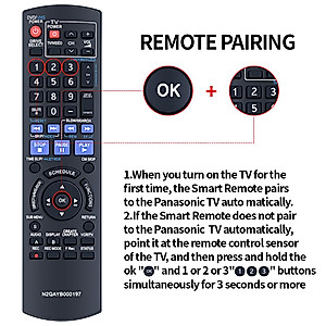 New N2QAYB000197 Replacement Remote Control Applicable for Panasonic DVD VCR Recorder DMR-EZ48 DMR-EZ48V DMR-EZ485V DMR-EZ485 DMR-EZ48VK DMR-EZ485VK