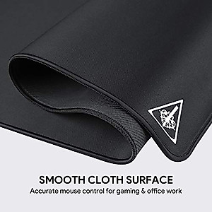Large Extended Gaming Mouse Pad with Stitched Edges, (35.4X15.7X0.18In) Durable Non-Slip Natural Rubber Base, Waterproof Computer Keyboard Pad Mat for Esports Pros, Gamer, Desktop Office, Home-Black