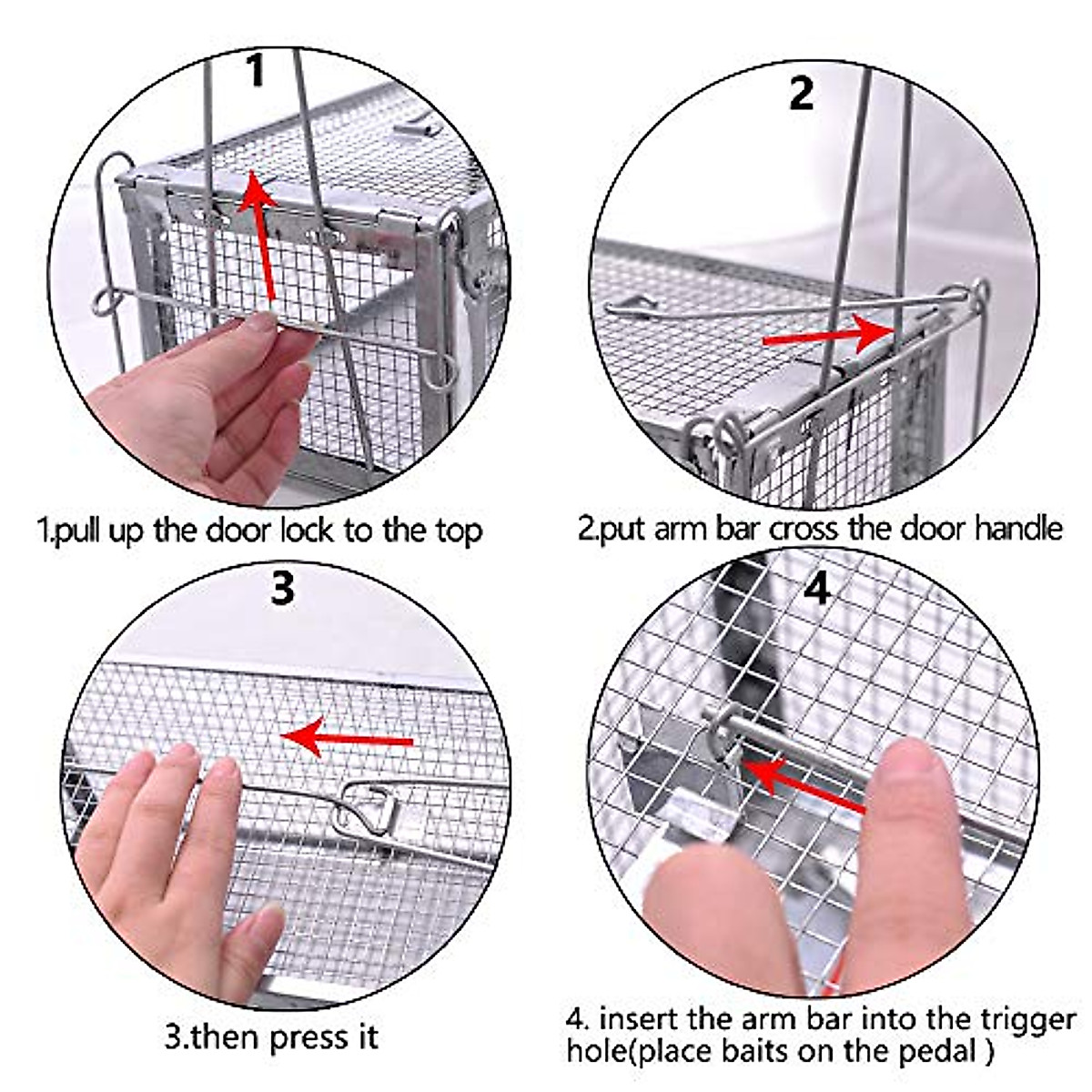JGRZF Quality Rat Trap, Humane Live Animal Mouse Cage Traps, Catch and Release Mice, Rats,Chipmunk, Pests, Rodents and Similar Sized Pests for Indoor and Outdoor, 10.6 X 5.63 X 4.33 Inches, One-Door