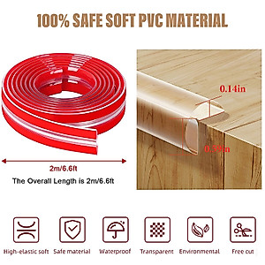 Baby Proofing, Clear Edge Protector Strip for Kids, Upgrade Silicone Soft Corner Protectors with Pre-Taped Strong Adhesive, 6.6Ft Edge Protectors Baby Proofing for Cabinets, Tables, Drawers