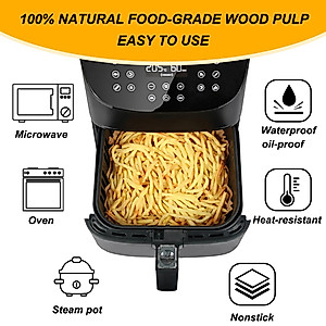 BYKITCHEN Square Air Fryer Disposable Paper Liners - Set of 100, Compatible with Cosori, Instant Pot, Dash Mini Air Fryer and More