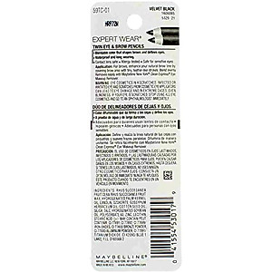 Maybelline Expert Eyes Twin Brow And Eye Pencils, Velvet Black [101], 2 ea (Pack of 2)