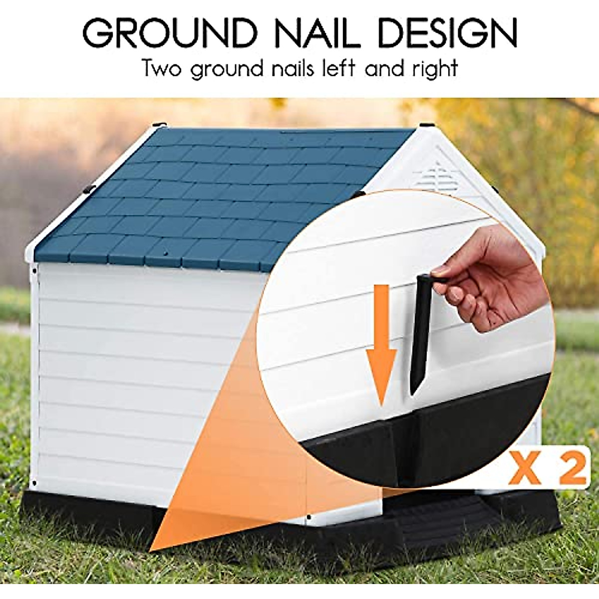 Dog House Doghouse House for Large Dog House Dog Houses for Large Dogs Outside Small Dog House Pet House Outdoor Dog House All Weather Dog House W/Base Support for Winter Durable House