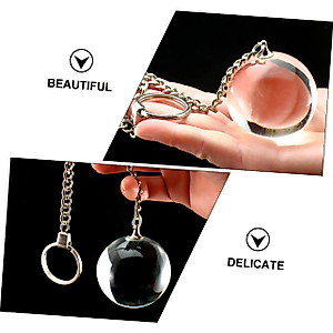 BESPORTBLE Hypnotic Crystal Ball Clear Spiritual Ball Multi-use Crystal Ball Hanging Adorn Spiritual Gemstone Swinging Pendulum Chain Decor Stainless Steel Health Supplies Hypnosis