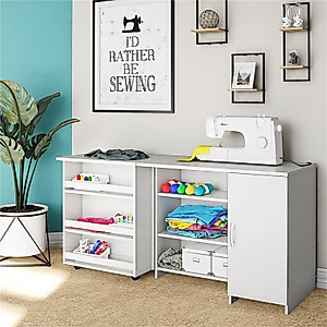 Ameriwood Home Arleta Swivel Craft Desk, White