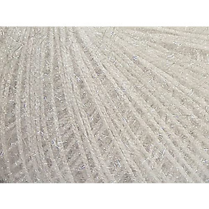 Sparkle Soft White - Ice Yarns Metallic Lurex Nylon Eyelash Yarn 50gr 153yds