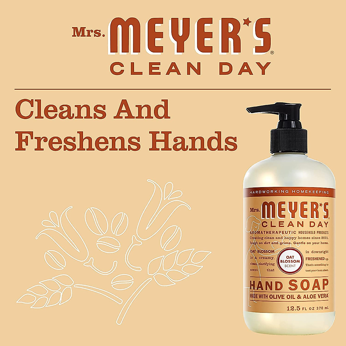 Mrs. Meyer's Liquid Hand Soap Refill, Oat Blossom, 33 OZ