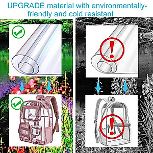 Clear Backpack, Heavy Duty Transparent Bookbag for Girls Women, Cute School See Through Backpacks for Teens Elementary - Pink