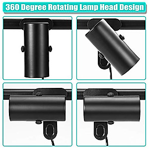 Reptile Heat Lamp,Adjustable and Rotates 360°,25W Reptile Turtle Basking Light with 2 Lamp Holder,3 Bulbs UVA UVB and Thermometer,Clamp Pet Heating Light for Reptile,Lizard, Aquatic Turtle,Snake