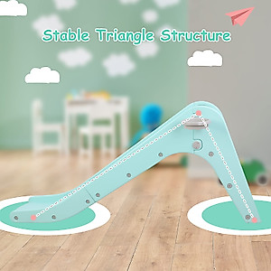 Arlopu Freestanding Kids Slide, Toddler Slide Climber with Basketball Hoop & Ball, Baby Playset w/Long Slope, for Boys and Girls Birthday, Sturdy Playground Toy for Indoor Outdoor (Robin Egg Blue)