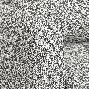 SIMPLIHOME Livingston Mid-Century Modern 90 Inch Wide Sofa in Mist Grey Woven-Blend Fabric, For the Living Room and Family Room