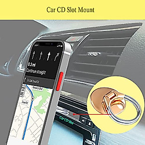 Phone Ring Holder Finger Kickstand ULVMYRING[4 in 1]-Phone Ring Grip, 360° Rotation Phone Kickstand,CD Slot & Air Vent Car Phone Mount,Compatible with iPhone,Samsung,LG and More(2Pack Rose Gold)