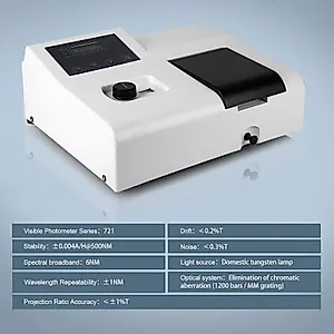 GOYOJO Portable Spectrophotometer 721, LDC Digital Lab Visible Spectrophotometer 350-1020nm Lamp, 6nm Tungsten Lamp Laboratory Analytical Equipment Spectrometer 110V