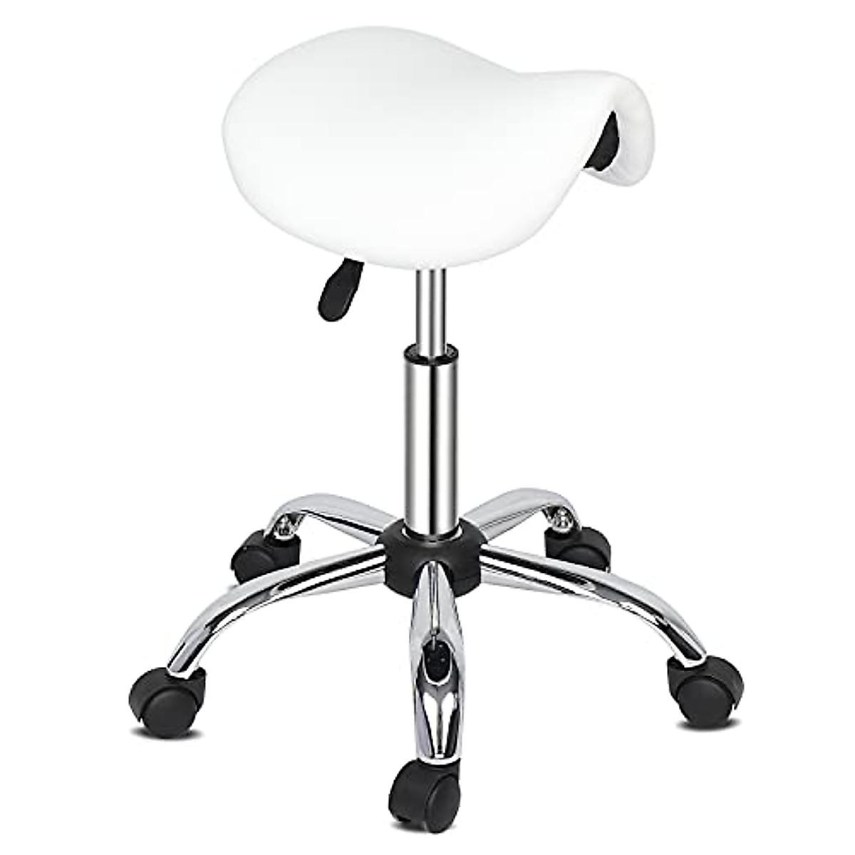 Salon Stool, Rolling Stools With Wheels, Swivel Tattoo Stool Chair, Adjustment Massage Spa Drafting Salon Work Office Hydraulic Saddle Stools With Foot Rest, Lash Tech Chair,For Barbershop Office (13)