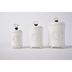 Mud Pie Kitchen Canister (Set of 3), White