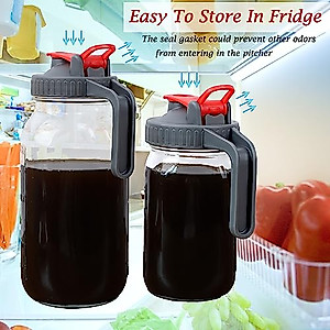 GMSWEET Cold Brew Coffee Maker Mason Jar 32 OZ Wide Mouth Cold Brew Pitcher With Pour Spout Handle Lid And Brew Filter For Iced Coffee, Iced Tea, Lemonade And Beverages