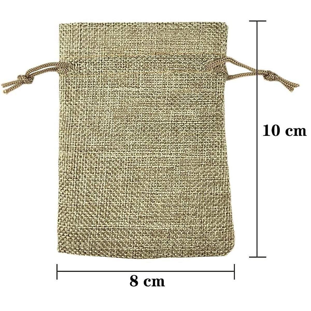 Tomkity 100 Pcs 3x4 Inch Linen Burlap Bags with Drawstring Reusable for Jewelry Wedding Party DIY Craft Gift Bags