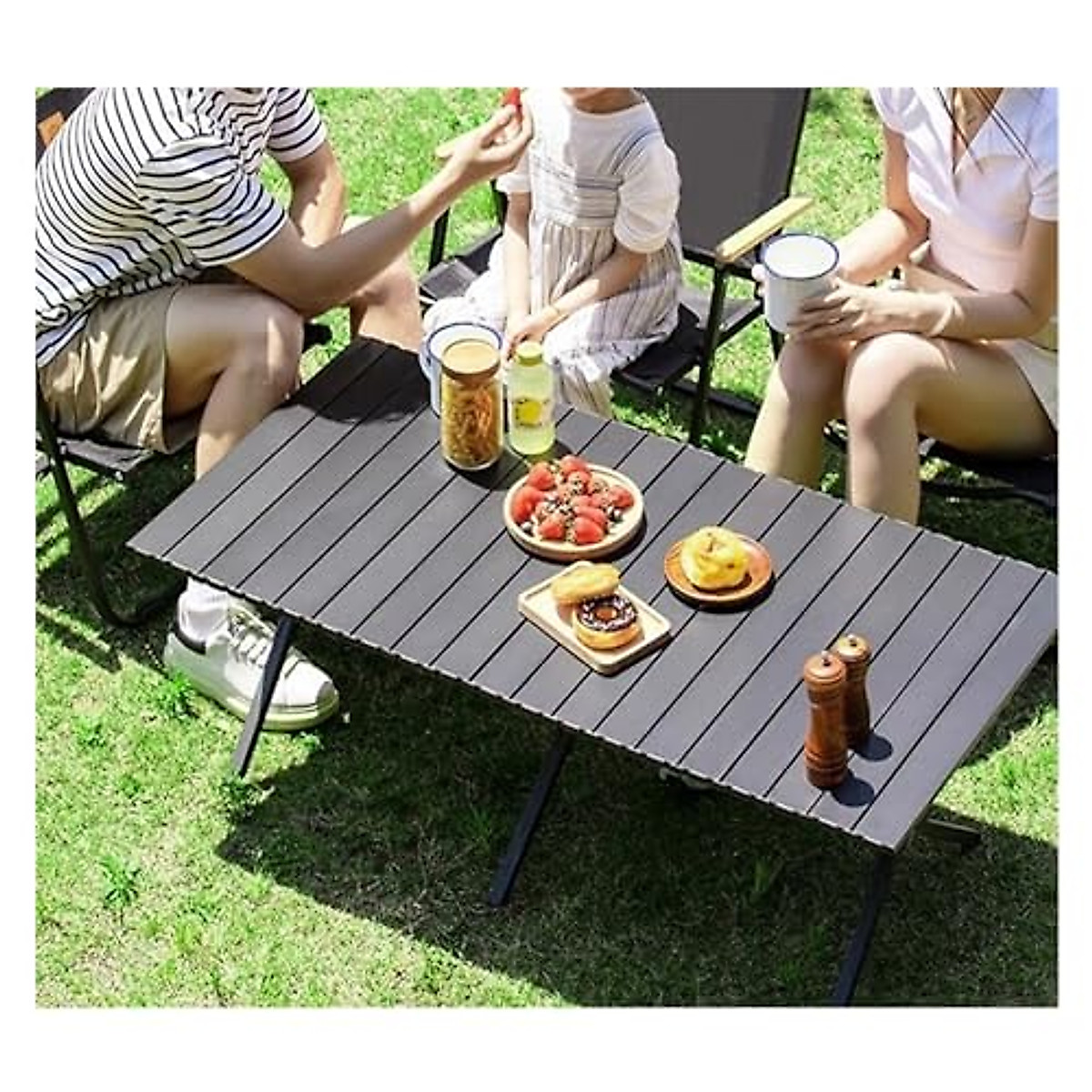 OXOAMP Folding Table Outdoor Folding Table Portable Egg Roll Table Picnic Camping Table Car Mounted Rent House Picnic Table Complimentary Storage Bag Convenient Durable (Color : 90x60 Black)