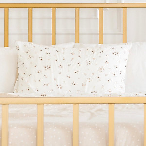 Makemake Organics Organic Toddler Pillowcase (Set of 2) GOTS Certified Organic Cotton Pillowcase - Ultra Soft Breathable Fits 13x18 Boys Girls Neutral Unisex (14"x19", Bloom)