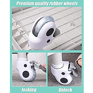 MTYLX Multifunctional Portable Trolleys with Wheels,Dental Mobile Utility Trolley Serving Cart with Wheels and Two Drawer, Gray White,64.5×44.5×98Cm