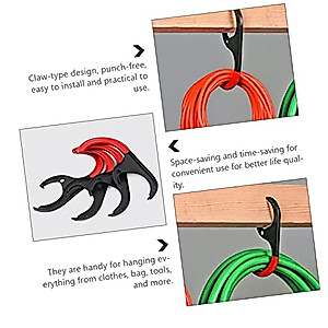 CUBTOL Practical Hook 4pcs Free Punched-Free Storage Hanging Multi- Duty Functional Hook Heavy Board Punched- Garage Hangers Hooks Wooden Metal Multi-Functional Metal Hook