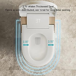 One Piece Elongated Smart Toilet Bidet with Auto Open & Close, Auto Flush, Foot Sensor Flush, LED Temperature Display, Heated Seat and Integrated Multi Function Remote Control