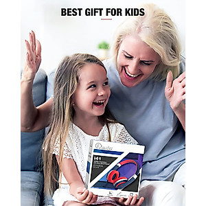 ELECDER Kids Headphones i41 Headphones for Kids Children Girls Boys Teens Foldable Adjustable On Ear Headphones with 3.5mm Jack for Cellphones Computer Kindle School Blue&Teal