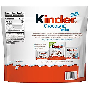 Kinder Chocolate Mini, 29.2 oz Bulk Pack, Up to 138 Minis, Milk Chocolate Bar with Creamy Milky Filling, Individually Wrapped Candy